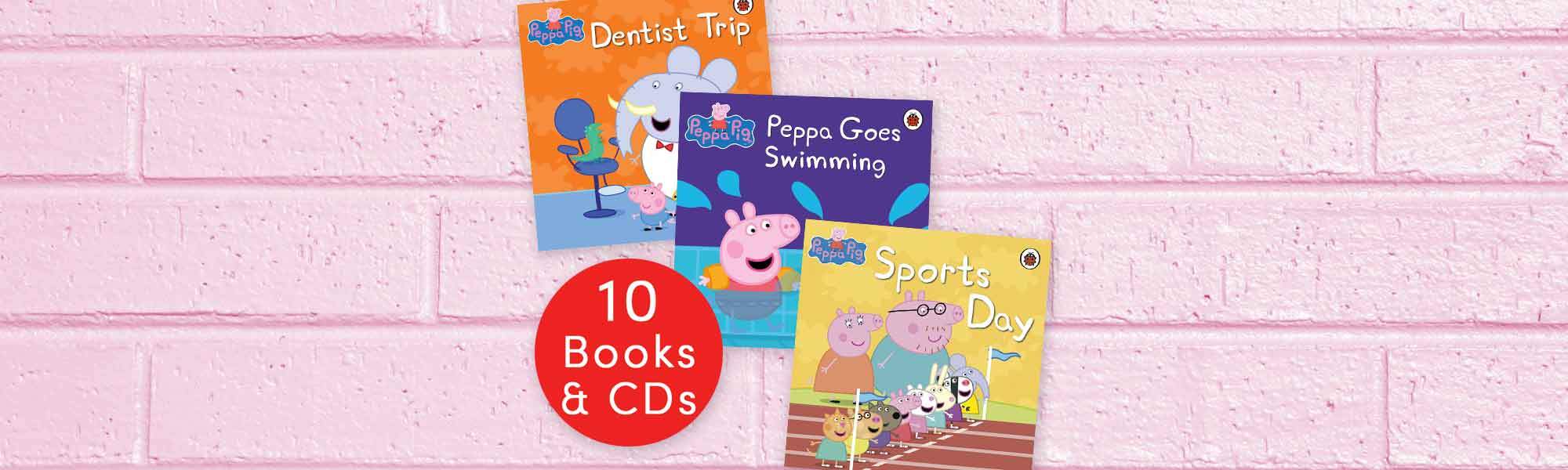 LittleBird - Peppa Pig Book and CD Collection - 10 Books & CDs, 80% off